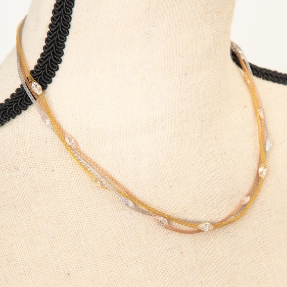 Evine Live | Jewelry | Quiet Luxury Minimalist Tricolor Mesh Choker ...